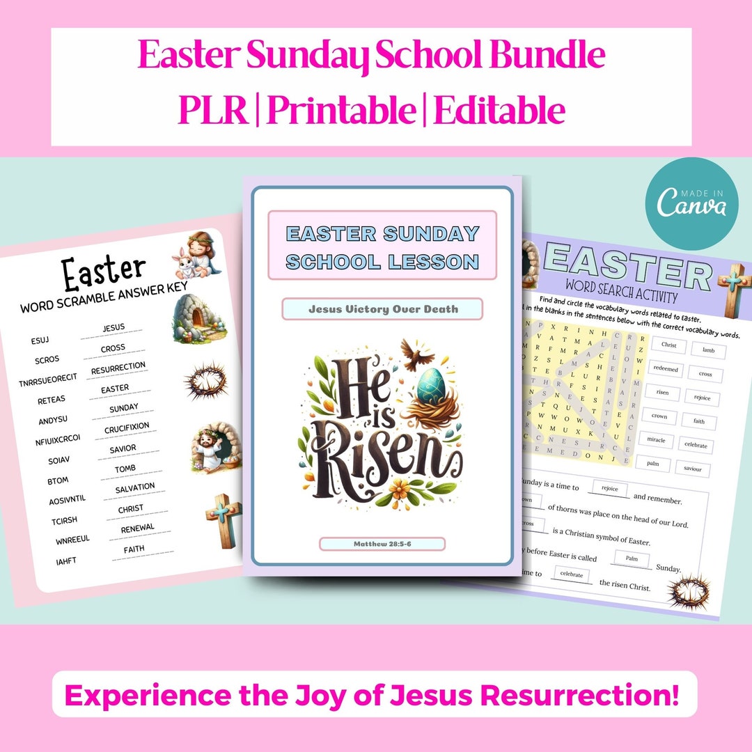 Easter Sunday School Activity and Lesson Plan Bundle: Experience the ...