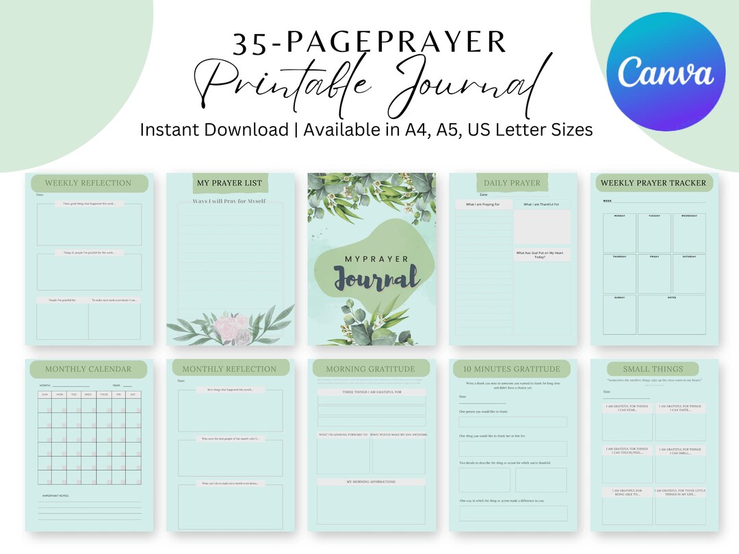 Prayer Journal Printable | Daily Prayer Planner| Bible Study Guide ...