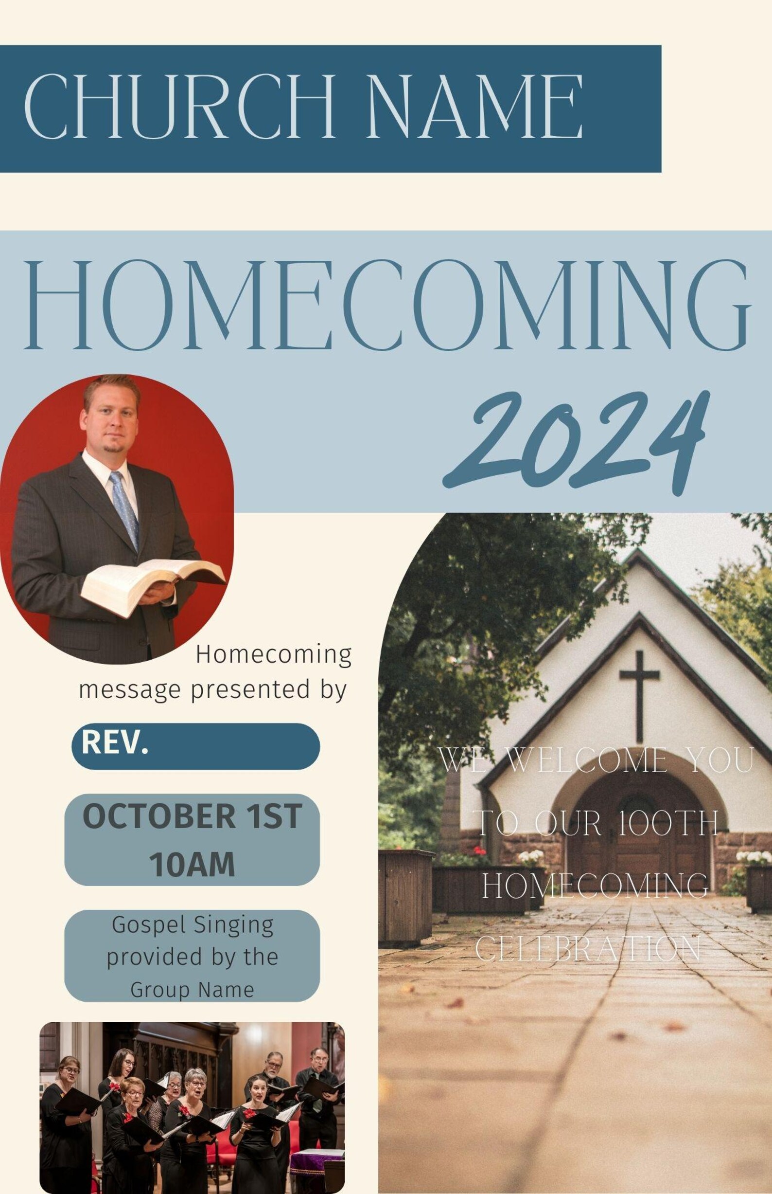 Church Homecoming Flyer| Mockup Template| Editable Template | Edit in ...