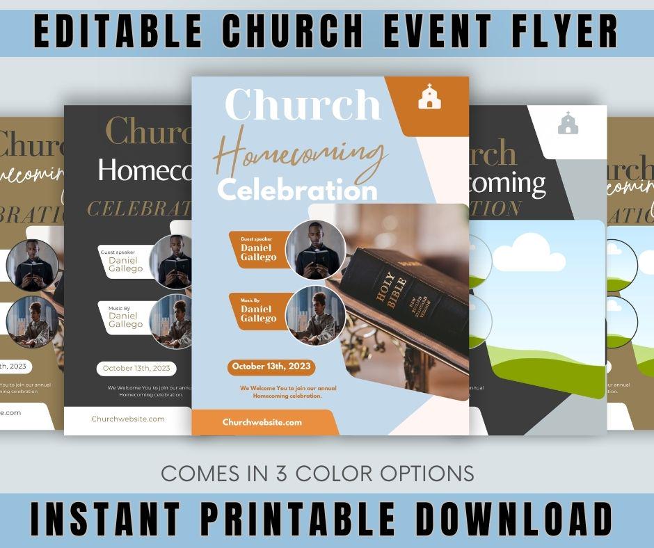 Church Homecoming Flyer| Mockup Template| Editable Template | Comes in ...