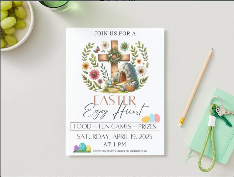 Editable Christian Easter Flyer Template | Invitation & Social Media ...