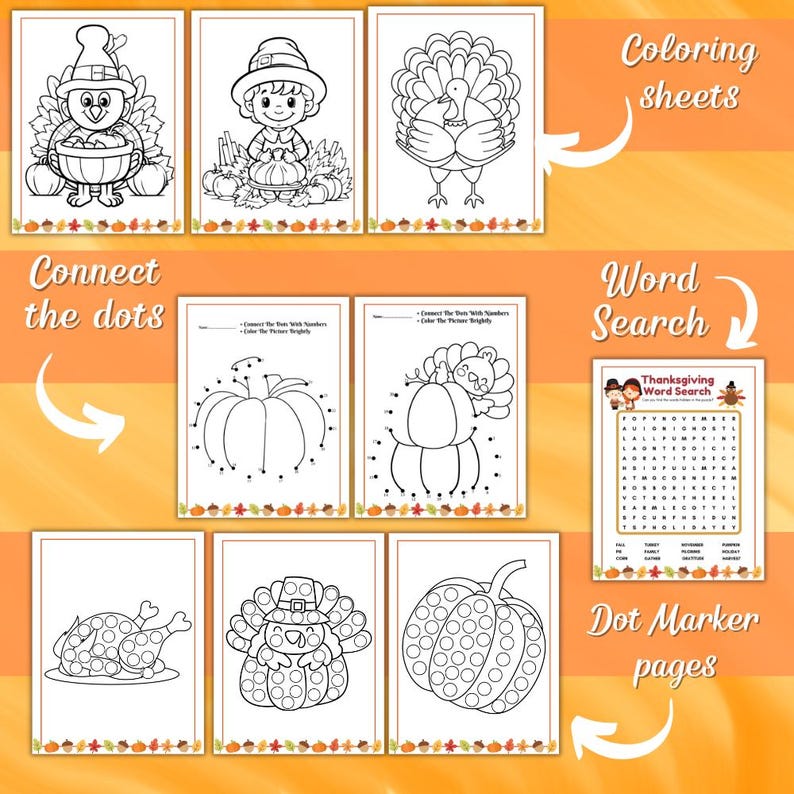 Thanksgiving Kids Craft Bundle | Thanksgiving Coloring Pages ...