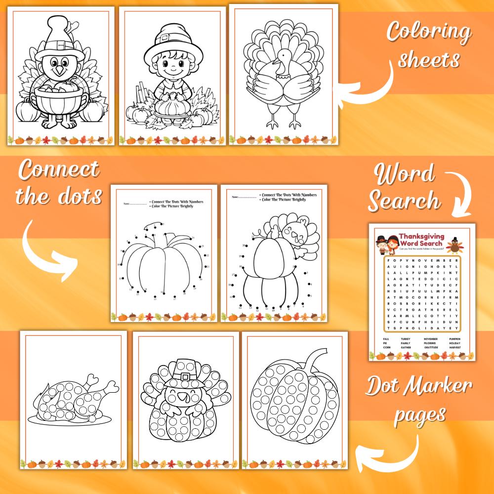 Thanksgiving Kids Craft Bundle | Thanksgiving Coloring Pages ...