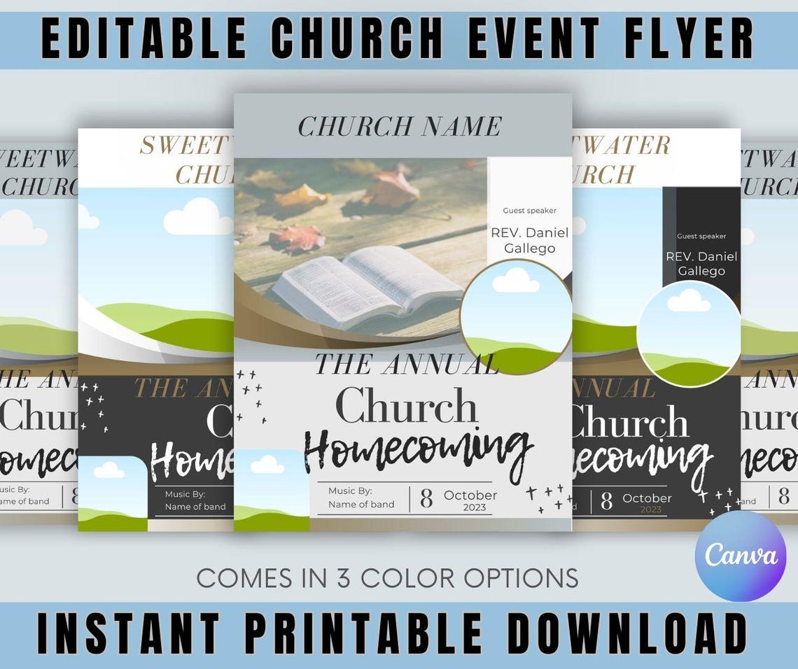 Church Homecoming Flyer| Church Events Flyer | Fall Event Flyer ...