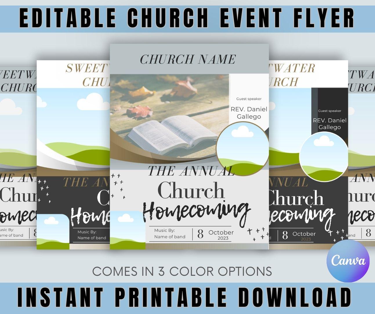 Church Homecoming Flyer| Church Events Flyer | Fall Event Flyer ...