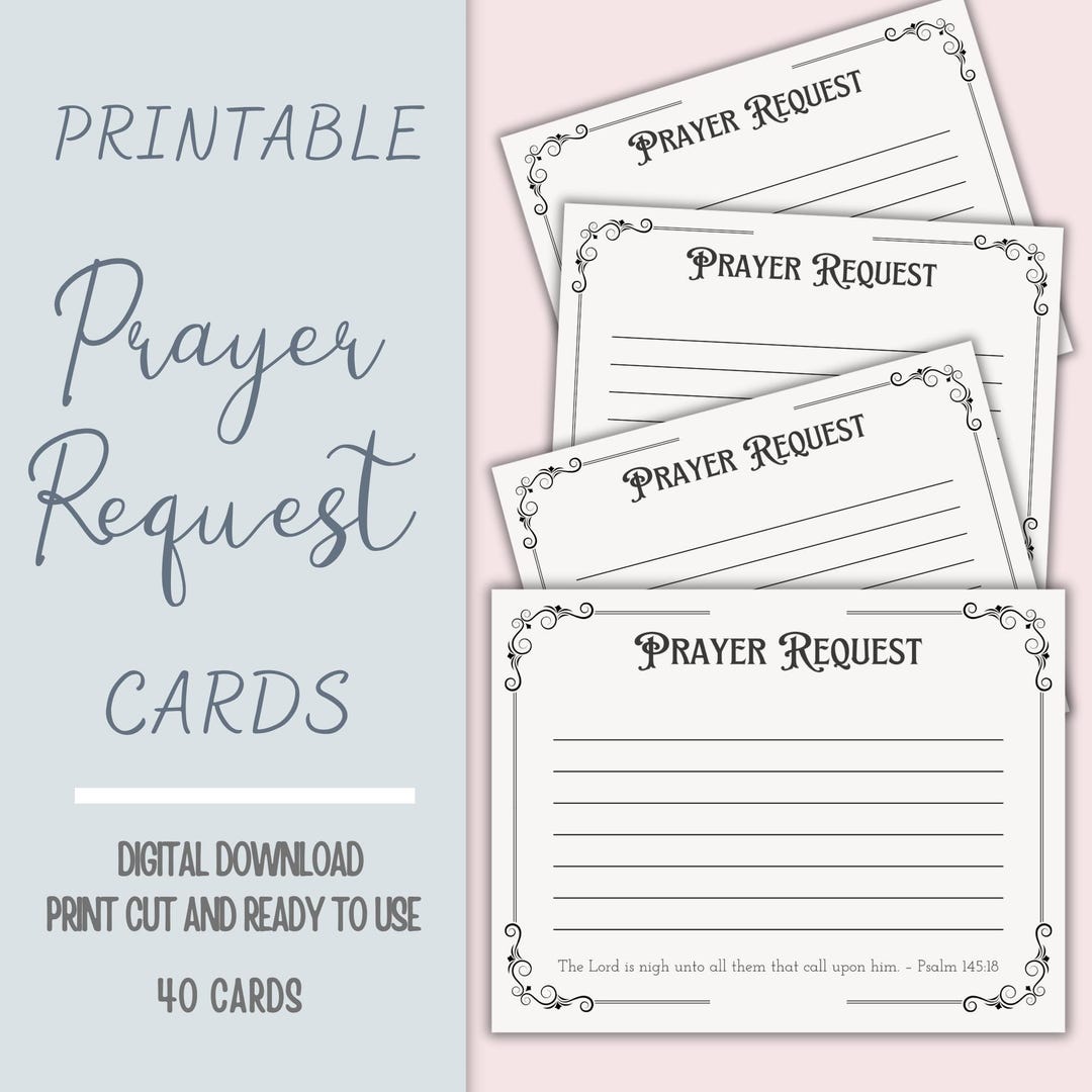 Prayer Request Cards | Easy to Print, Cut & Use PDF PNG | Church ...
