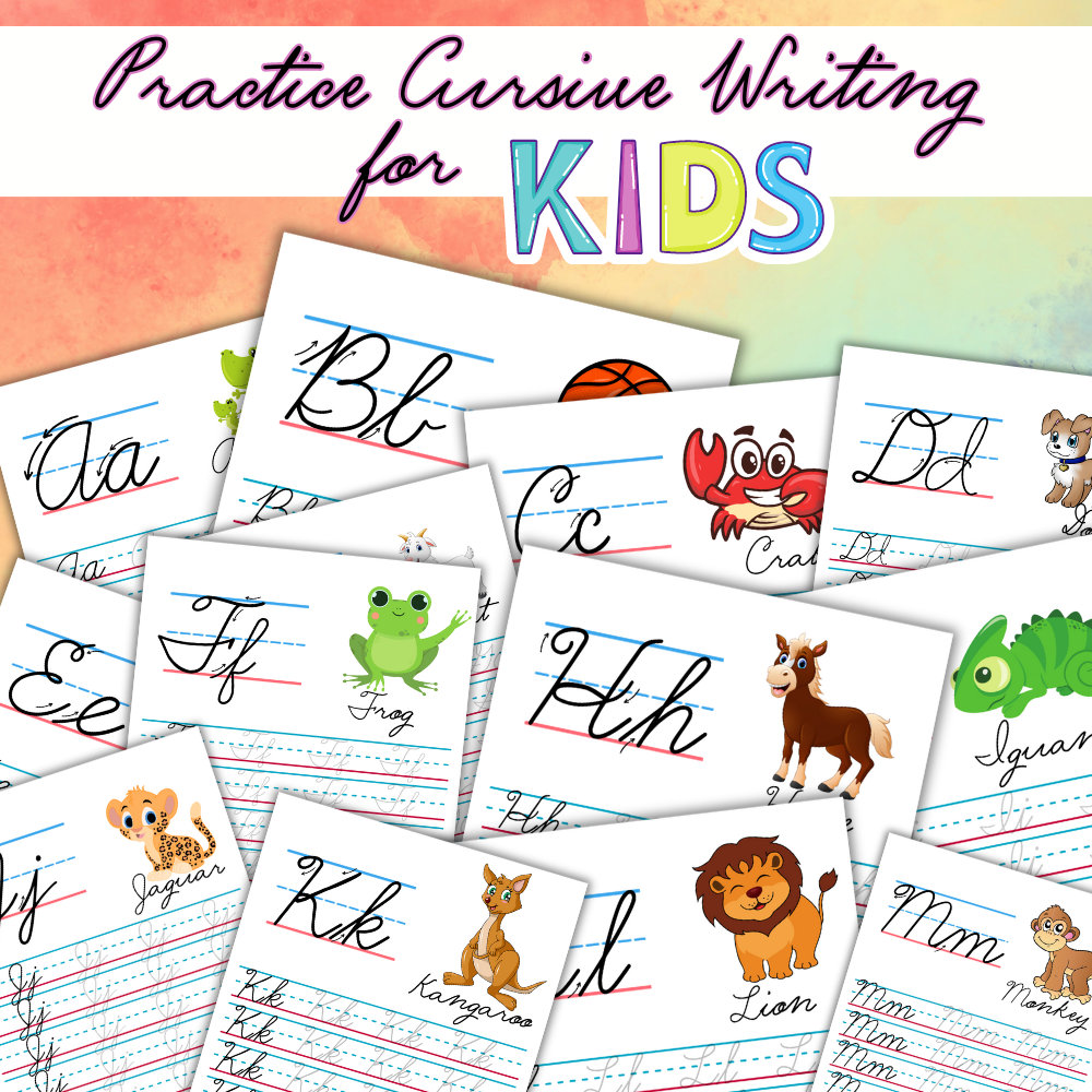 Practice Cursive Writing Printable Sheets for Kids. School Printable ...