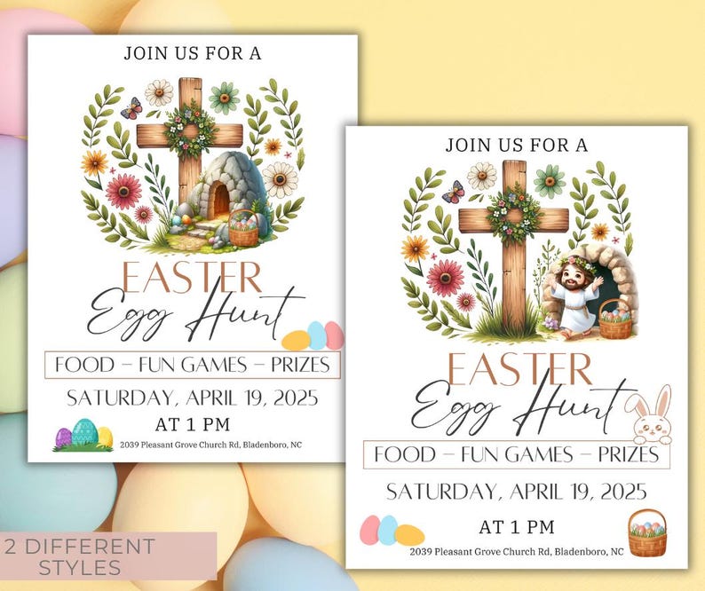 Editable Christian Easter Flyer Template | Invitation & Social Media ...