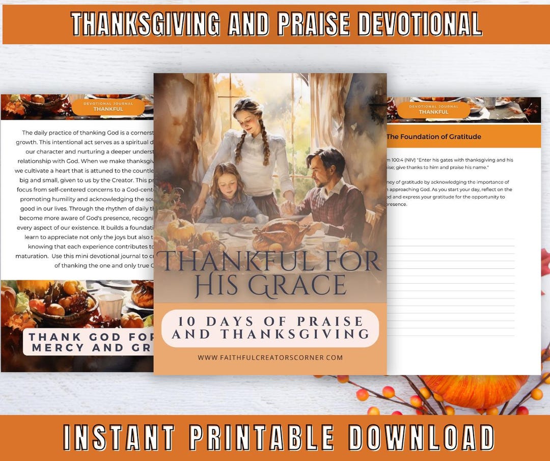 Thanksgiving Bible Study Devotional & Scripture Affirmation Cards ...
