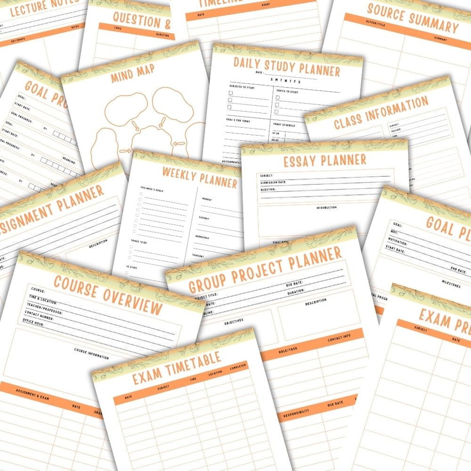Student Planner Printable, Academic Planner, College Student Planner ...