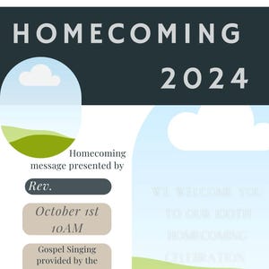 Church Homecoming Flyer| Mockup Template| Editable Template | Edit in ...