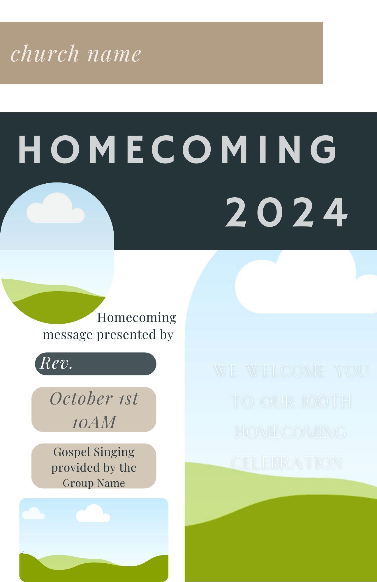Church Homecoming Flyer| Mockup Template| Editable Template | Edit in ...