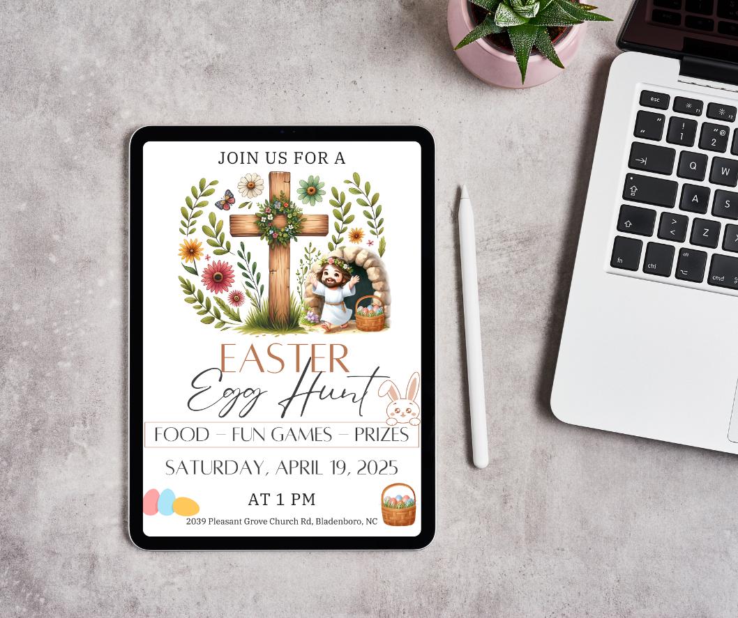 Editable Christian Easter Flyer Template | Invitation & Social Media ...