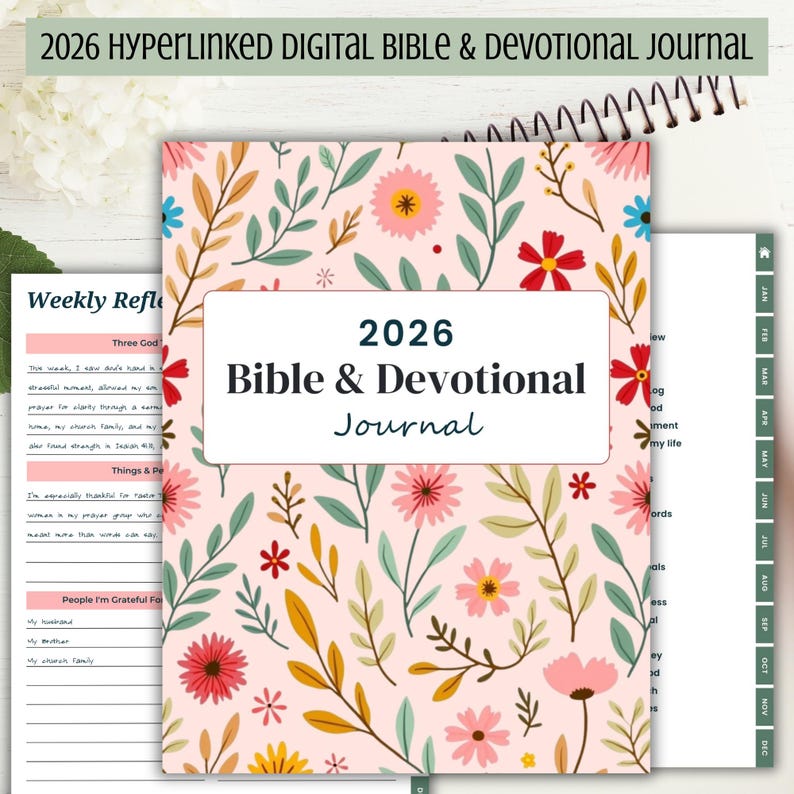 Bible Study Planner, 2026 Digital Faith Devotional Journal, Hyperlink ...