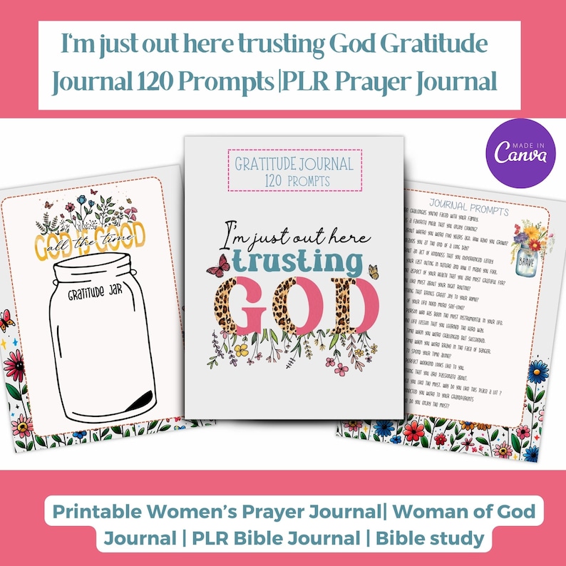 Gratitude Journal| Gratitude Journal Prompt Planner Template| Canva ...