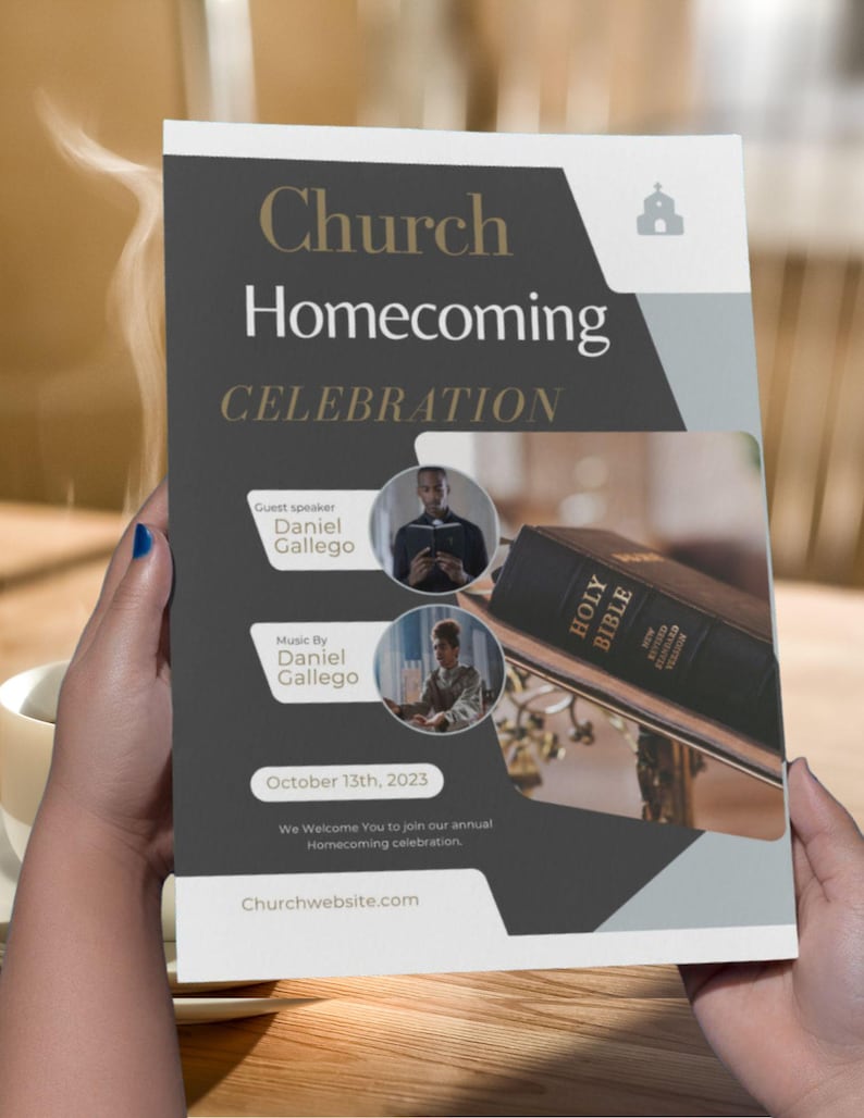 Church Homecoming Flyer Fully Editable in Canva| Editable Template ...