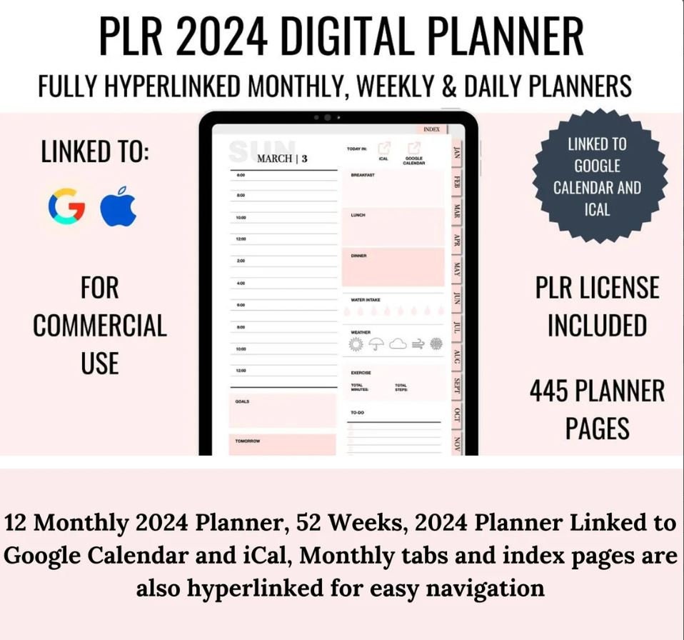 PLR Google Sheets Digital Planner| Master Resell Rights| Commercial ...
