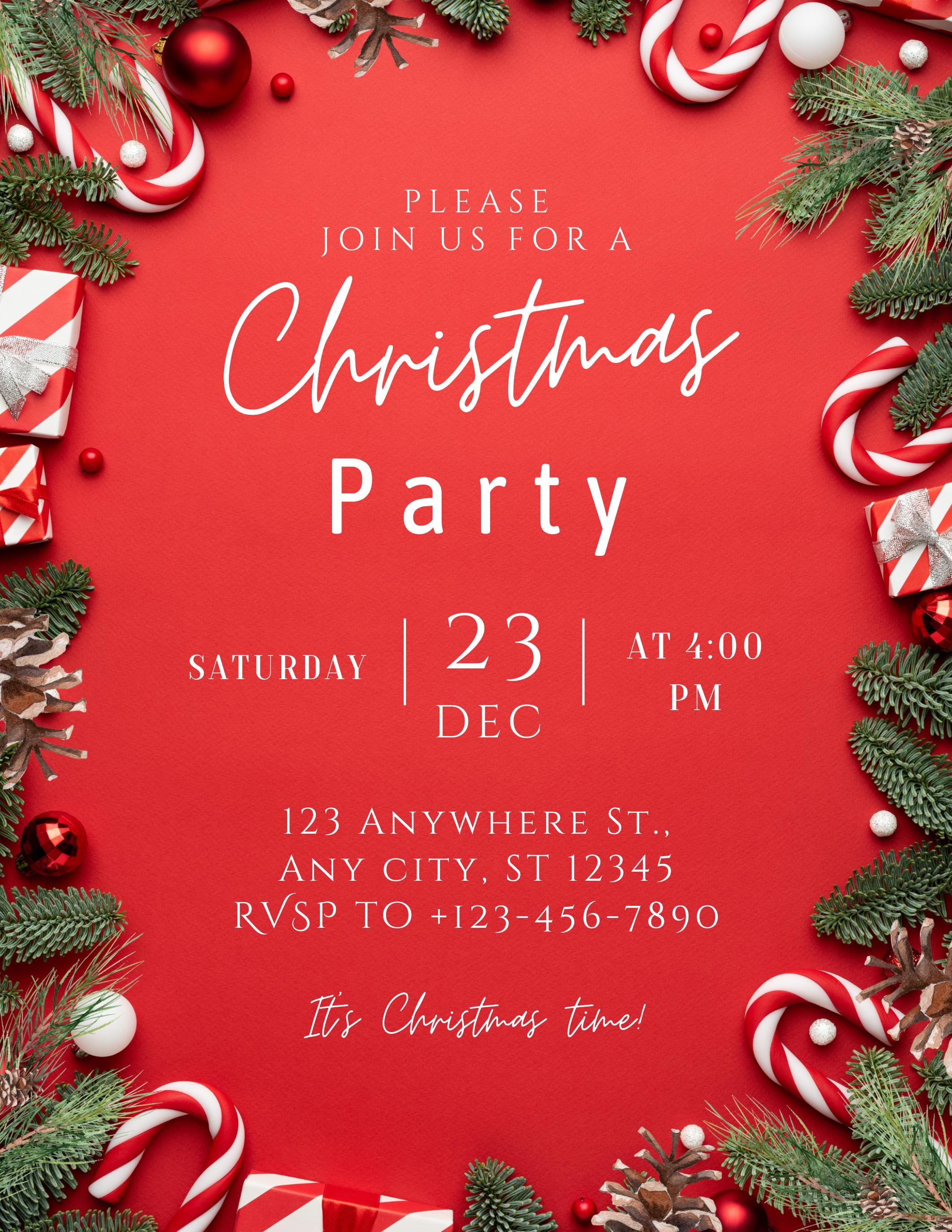 Christmas Party Invitation | Christmas Party Invite| Canva Template ...