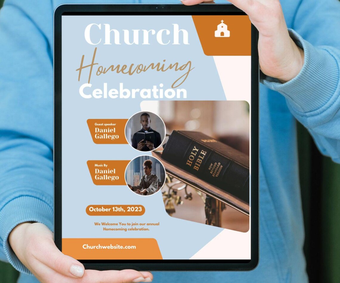 Church Homecoming Flyer Fully Editable in Canva| Editable Template ...