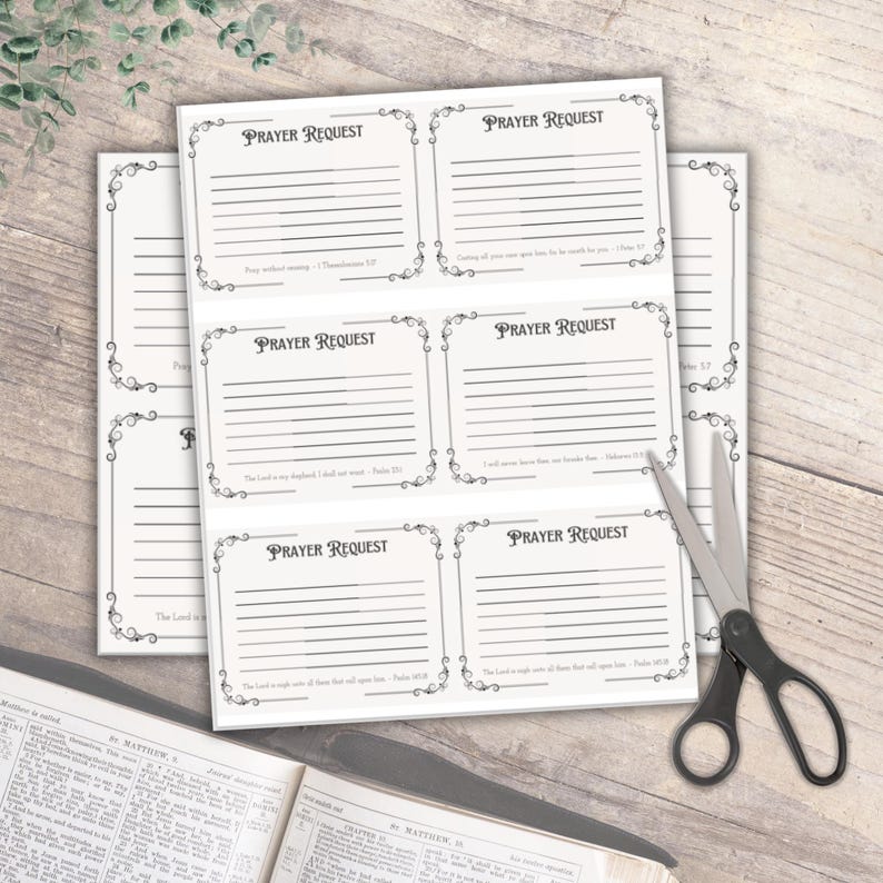 Printable Prayer Request Cards, Bible Scripture Cards, Christian ...