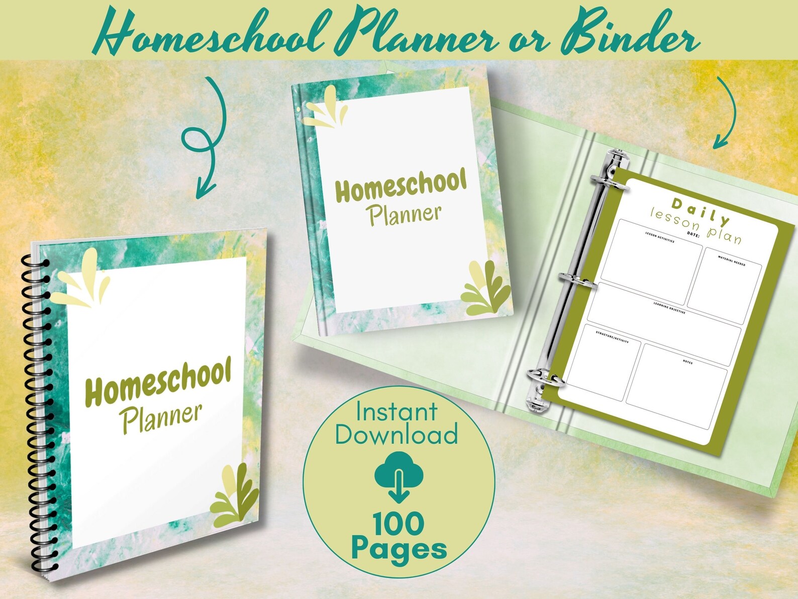 100pg HOMESCHOOL Planner Printable, Home School Teacher, Academic ...