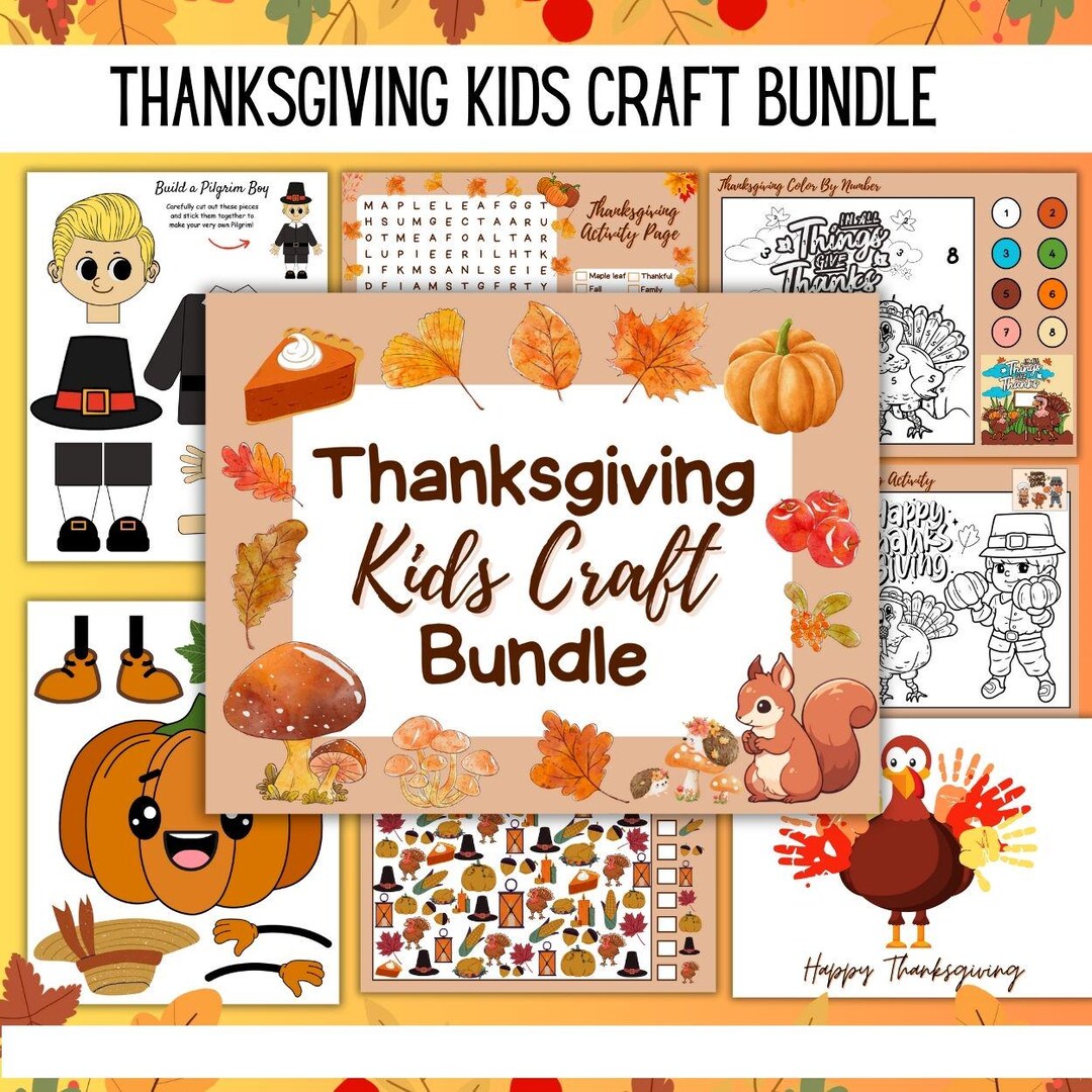 Thanksgiving Kids Craft Bundle | Thanksgiving Coloring Pages ...