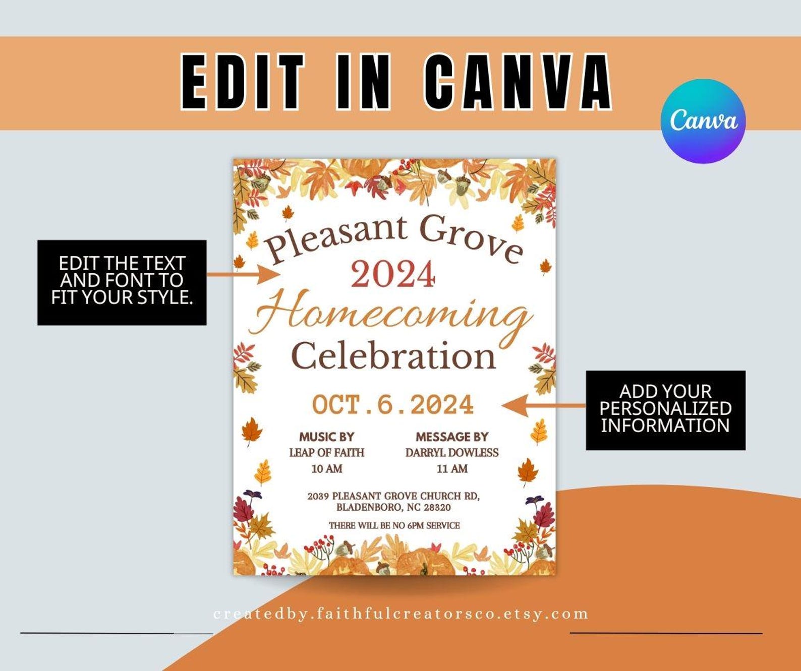 Church Homecoming Flyer, Church Events Flyer, Homecoming Programs, Fall ...