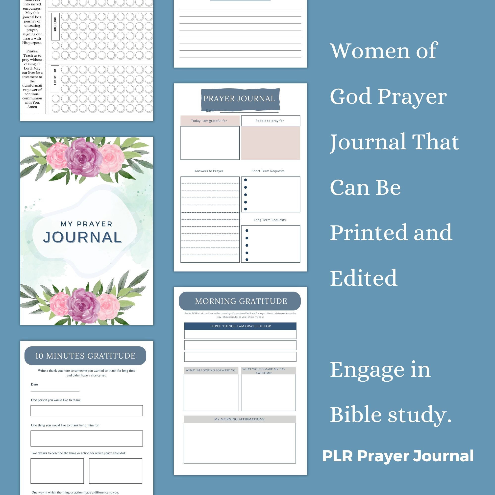 Printable Bible Study Planner| PLR Planner| Bible Reading Tracker ...