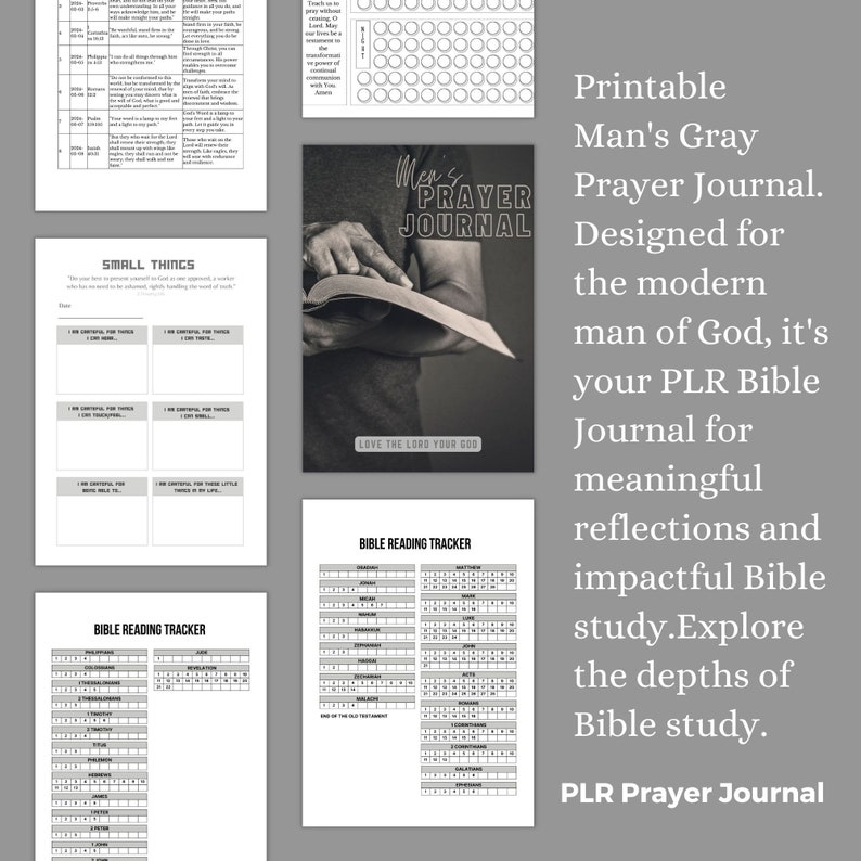 Men's Prayer Journal| PLR Men's Prayer Journal| Gift for Men| Printable ...