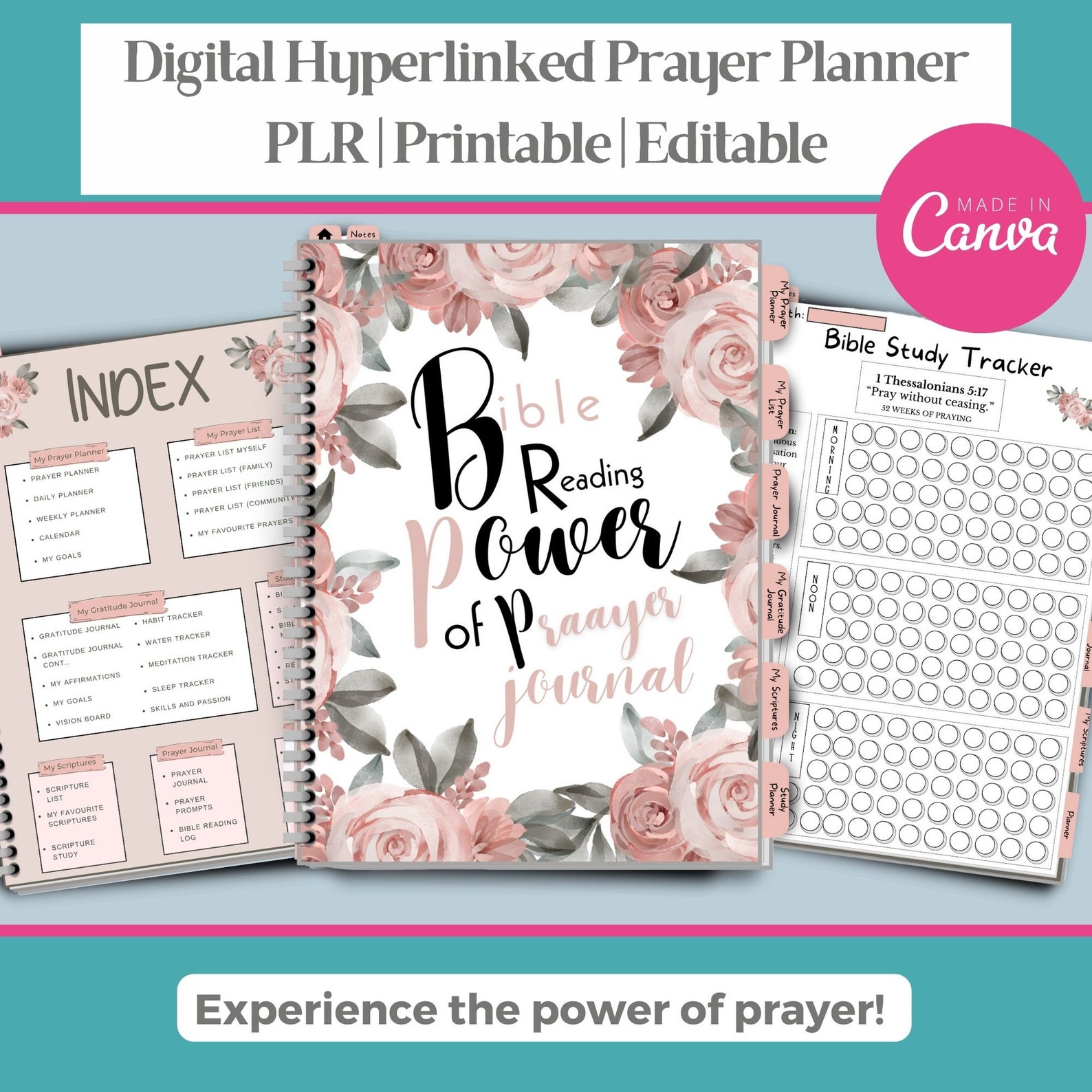 Christian Digital Prayer Planner| PLR Prayer Planner| Hyperlink Planner ...