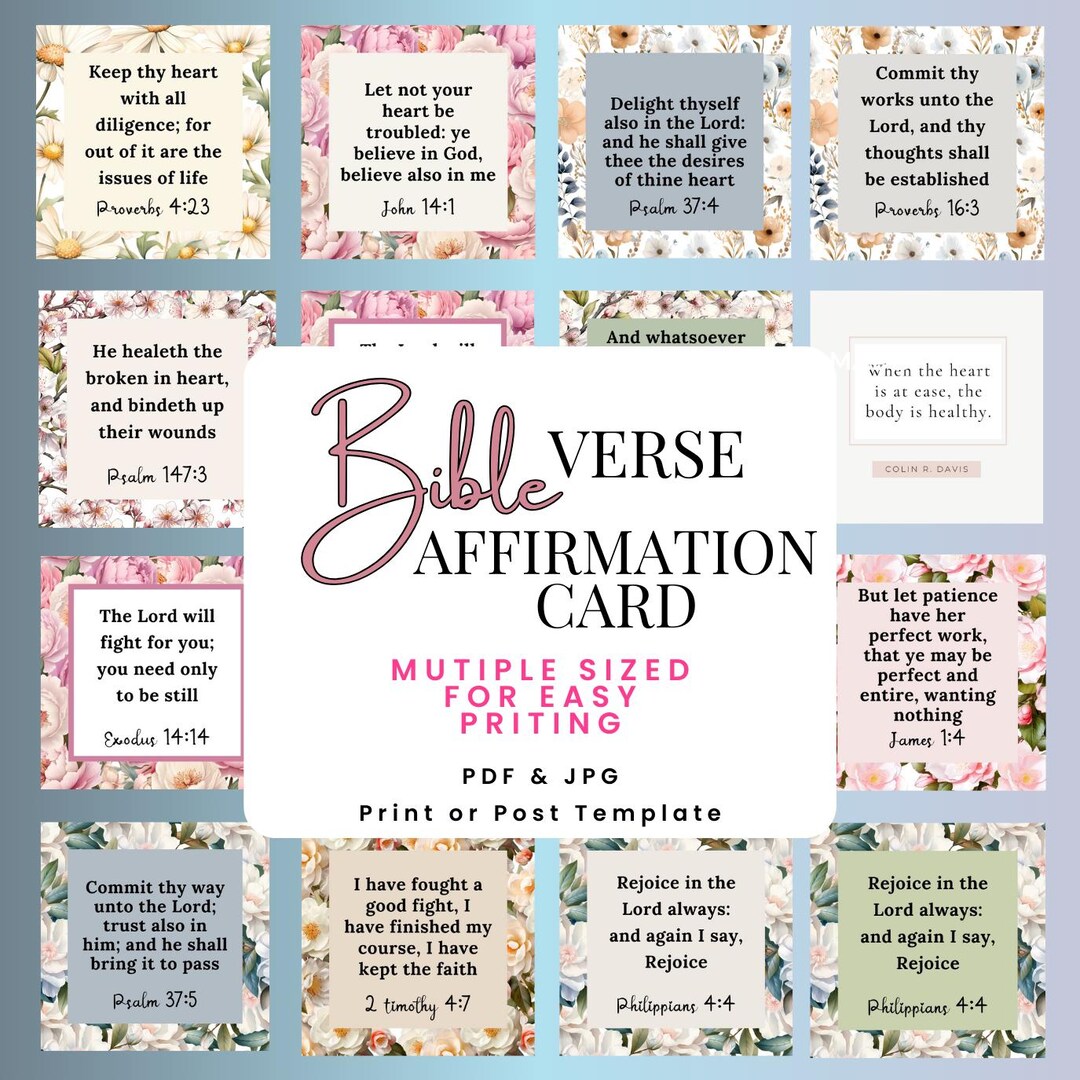Christian Affirmation Cards | Bible Verse Affirmations | Inspirational ...