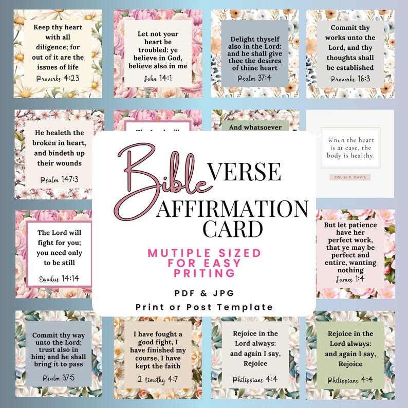 Christian Affirmation Cards | Bible Verse Affirmations | Inspirational ...