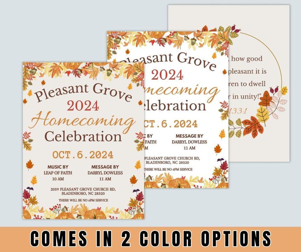 Church Homecoming Flyer, Church Events Flyer, Homecoming Programs, Fall ...