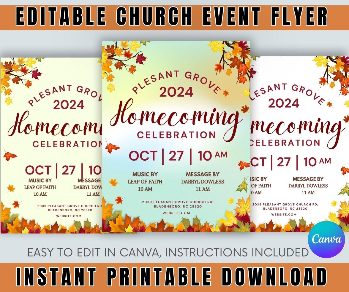 Church Homecoming Flyer| Church Events Flyer | Fall Event Flyer ...