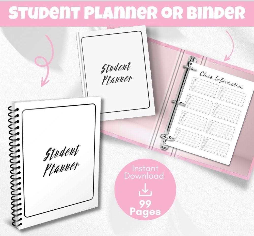Student Planner Printable, Academic Planner, College Student Planner ...