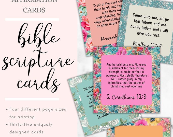 Christian Affirmation Scripture Card Printed Bible Verse Card ...