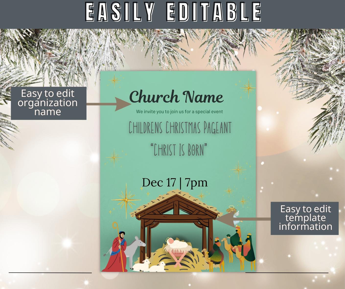 Editable Church Holiday Flyer Bundle| Church Play| Church Events| New ...