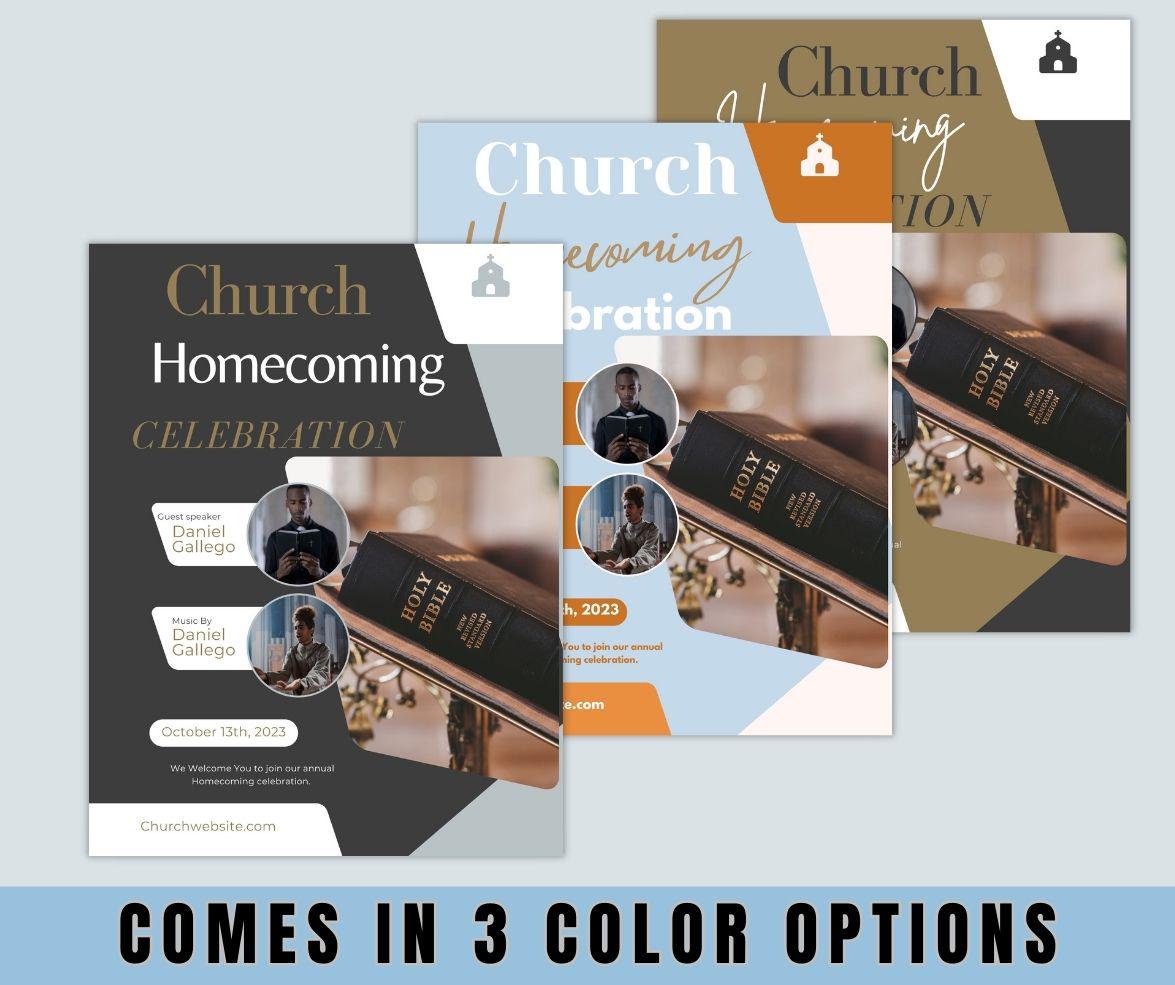 Church Homecoming Flyer| Mockup Template| Editable Template | Comes in ...