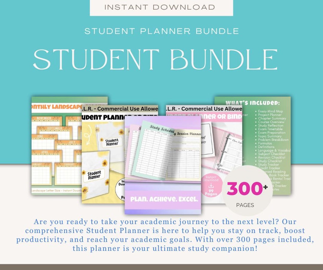 Student Planner Printable Academic Planner College Student - Etsy