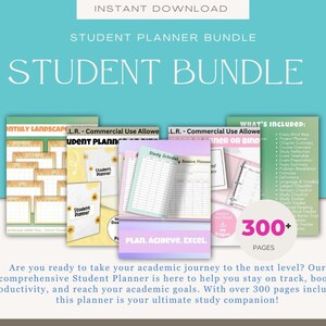 Student Planner Printable Academic Planner College Student - Etsy