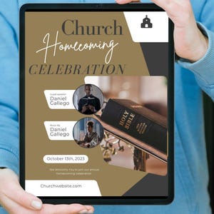 Church Homecoming Flyer Fully Editable in Canva| Editable Template ...