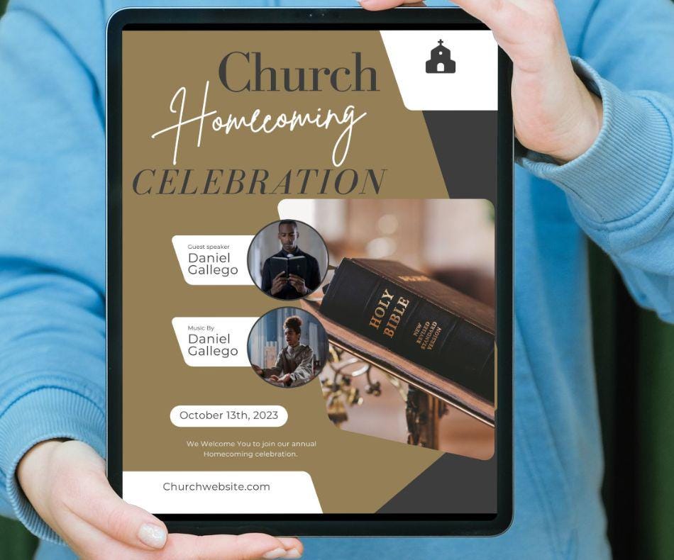 Church Homecoming Flyer Template, Editable Canva Design, Events Flyer ...