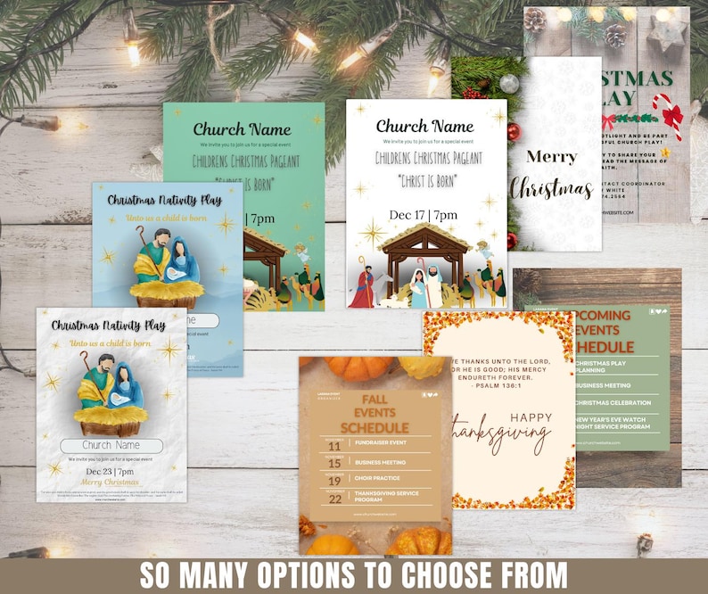 Editable Church Holiday Flyer Bundle| Church Play| Church Events| New ...