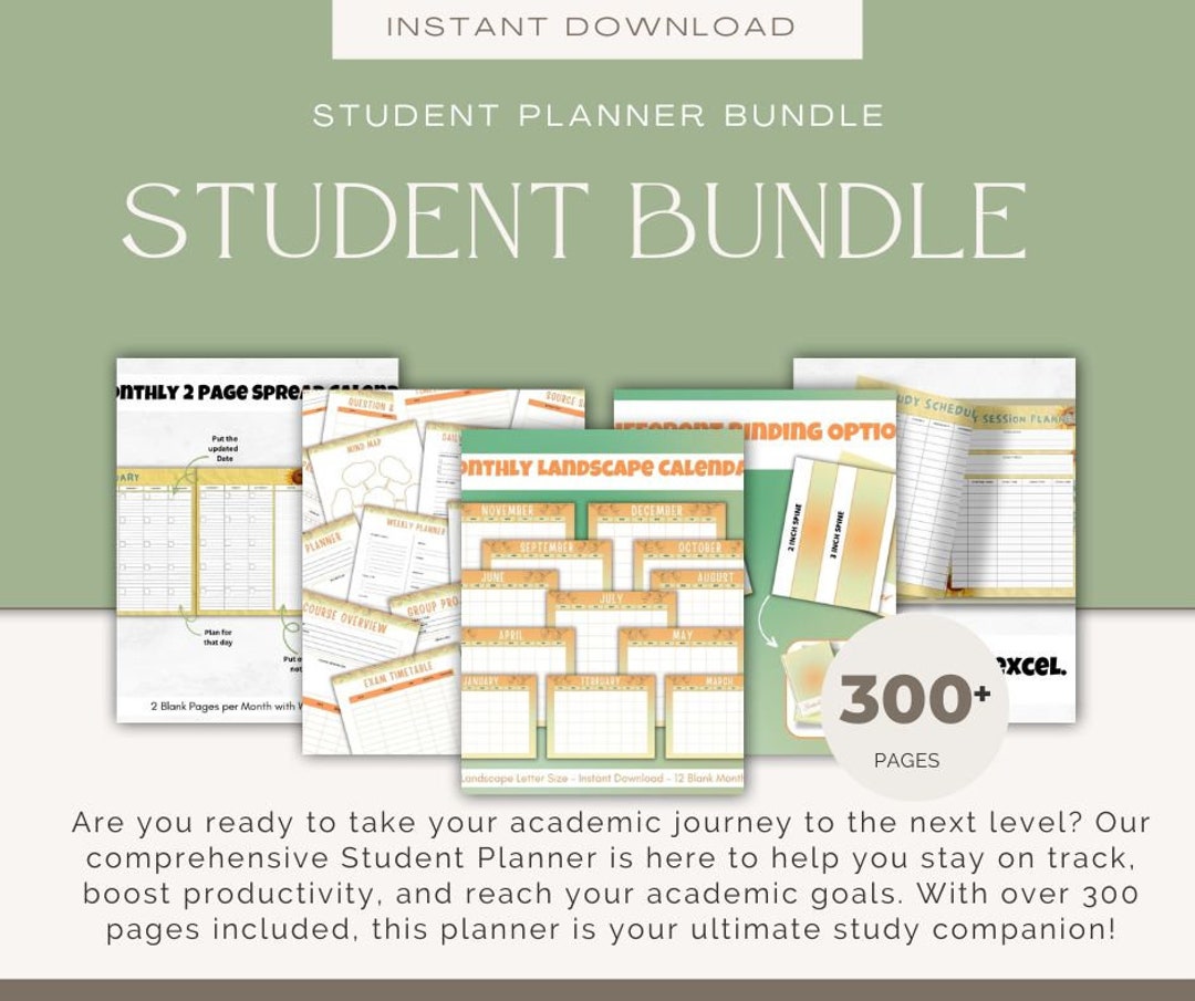 Student Planner Printable, Academic Planner, College Student Planner ...