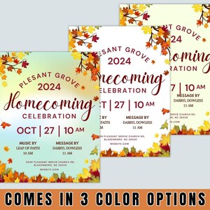 Church Homecoming Flyer| Church Events Flyer | Fall Event Flyer ...