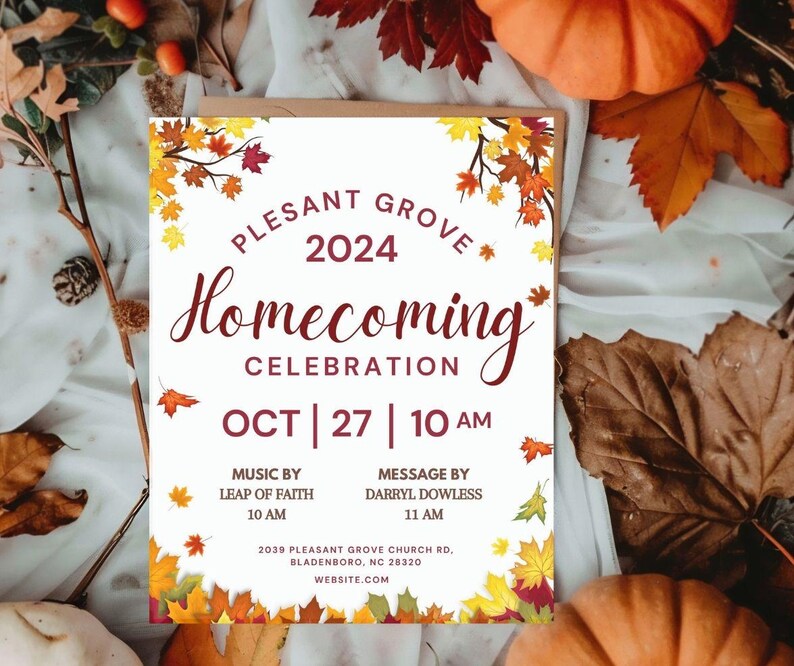 Church Homecoming Flyer| Church Events Flyer | Fall Event Flyer ...
