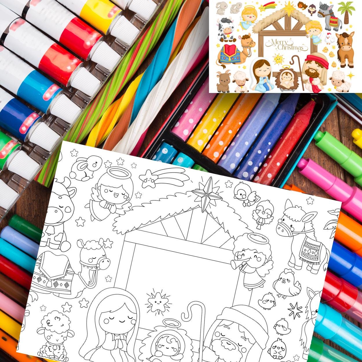 Nativity Activity Placemat Printable| Christmas Coloring Pages ...