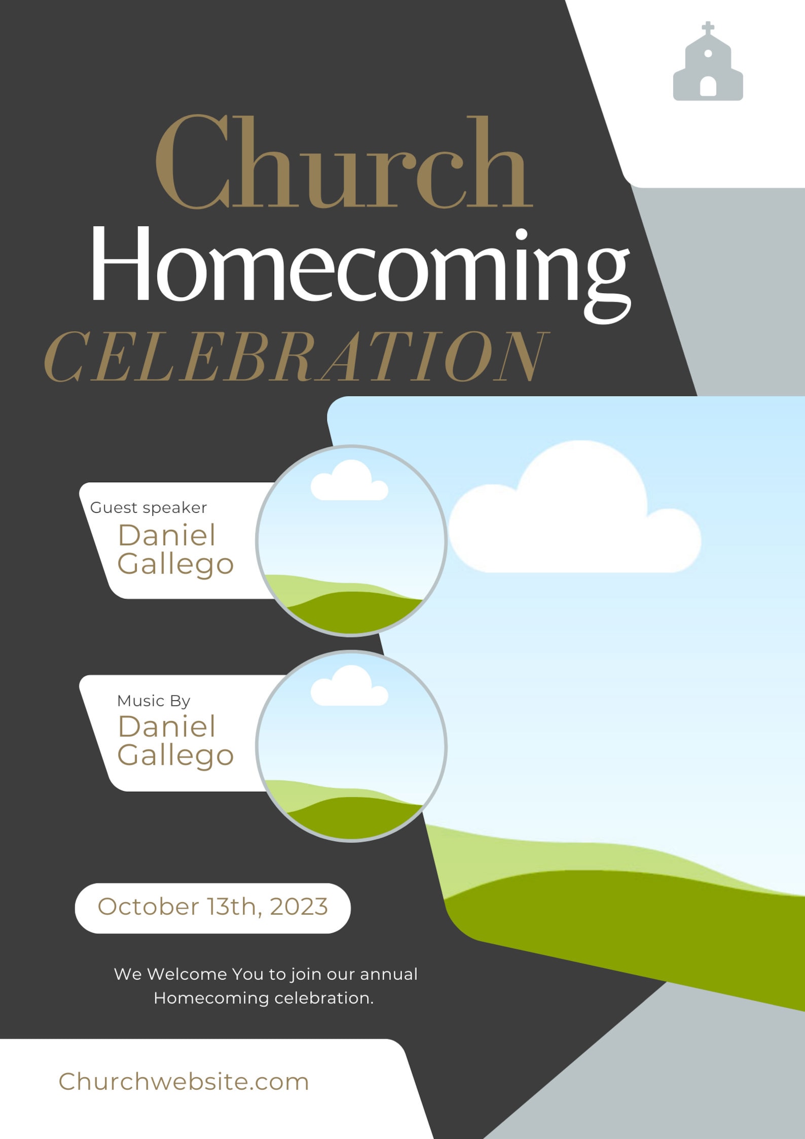 Church Homecoming Flyer Mockup Template Editable Template Comes In