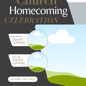 Church Homecoming Flyer| Mockup Template| Editable Template | Comes in ...