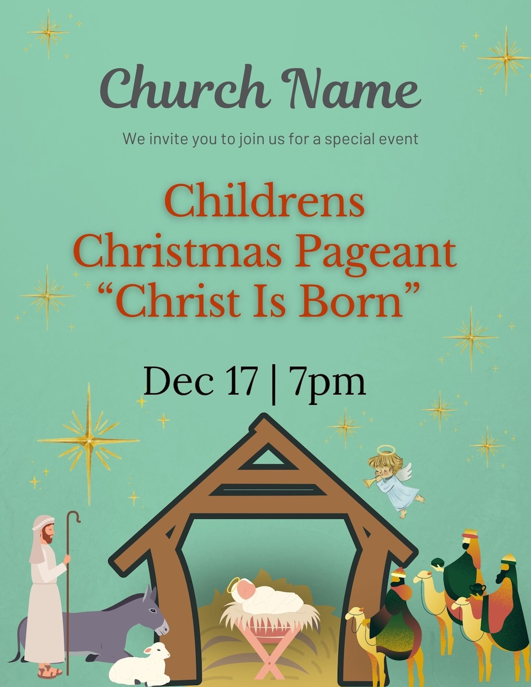 Editable Church Christmas Flyer| Church Play| Church Events| New Years ...